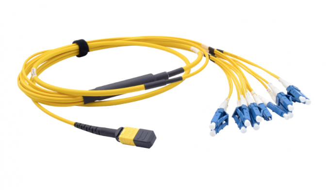 2 Meters Fiber Optic Ethernet Cable , Fan Out Fiber Cable Assembly MPO ...