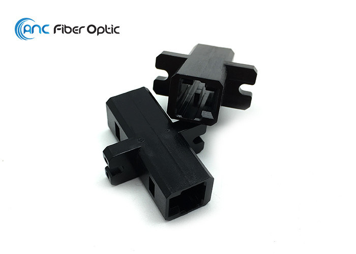 RJ45 Flanged Type Fiber Optic Network Adapter MTRJ To MTRJ Duplex Black ...