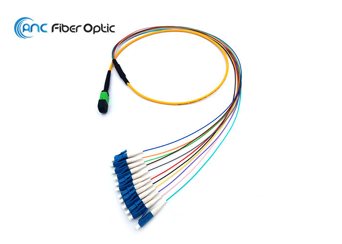 2 Meters Fiber Optic Ethernet Cable , Fan Out Fiber Cable Assembly MPO ...